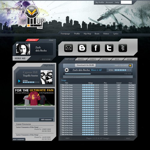 Hip-Hop Website Design. No coding! | Web page design contest