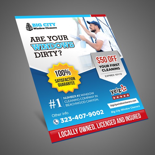 Window Cleaning Direct Mail Flyer | concurso cartão postal, flyer ou ...