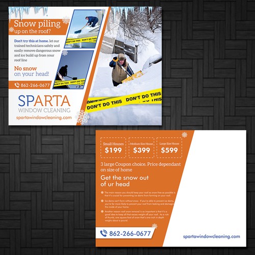Design an attractive 8.5 x 11 eddm postcard advertising snow removal ...