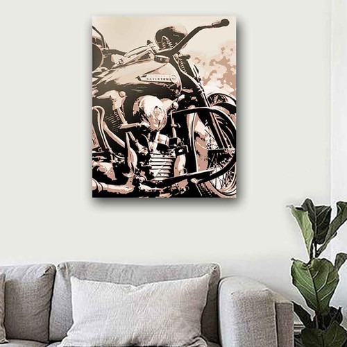 Canvas Wall Art Painting design for Harley Davidson Bikers' home decor ...