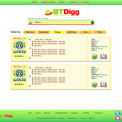 Help BTDigg with a new website design | Web page design contest