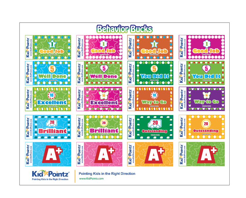 Create Behavior Bucks for Kid Pointz | Stationery contest
