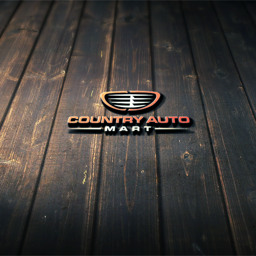 RUSTIC COUNTRY, RED WHITE AND BLUE for Country Auto Mart | Logo design ...