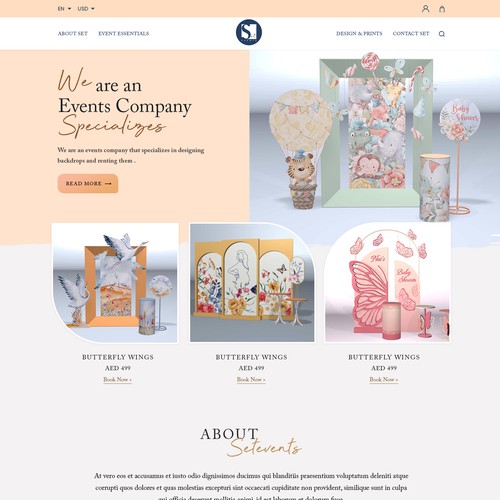 Designs | Develop an elegant website for a creative backdrops rental ...