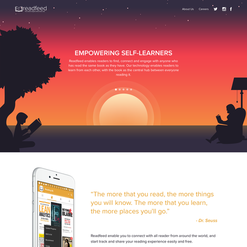 Beautiful landing page for book app | Landing page design contest Beautiful landing page for book app | Landing page design contest