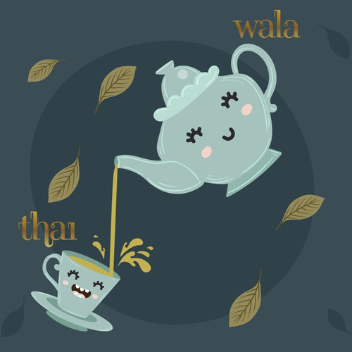 Design a happy character logo for a Thai tea. | Logo design contest