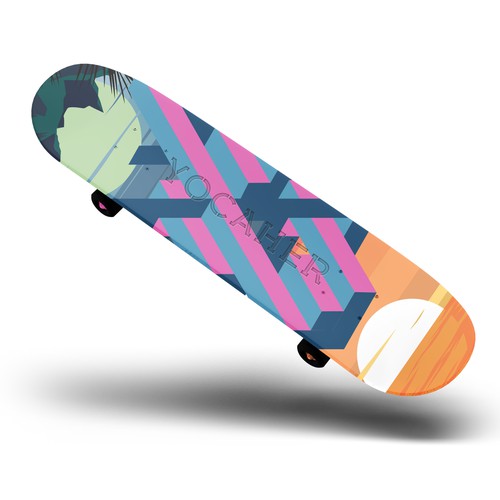 Retro / Geometric Longboard Design | Sonstiges Merchandising Wettbewerb