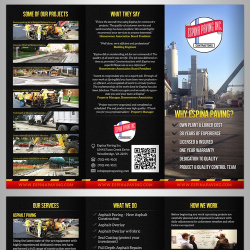 Tri-fold Brochure for paving company | Brochure contest