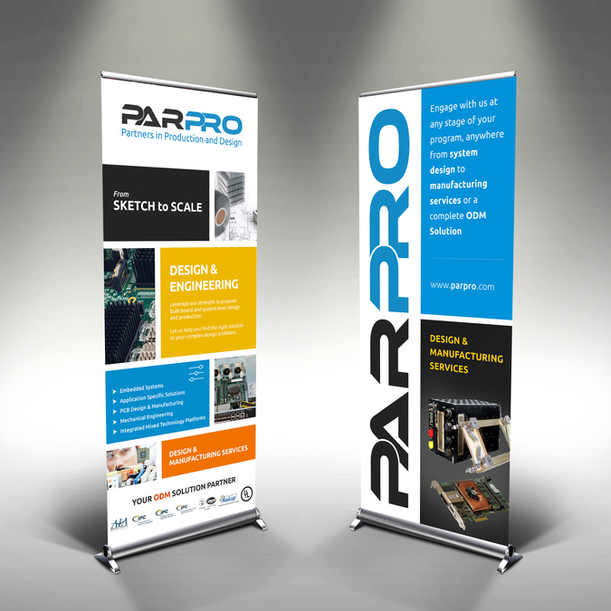 Design a cool high tech banner stand set for technology company ...