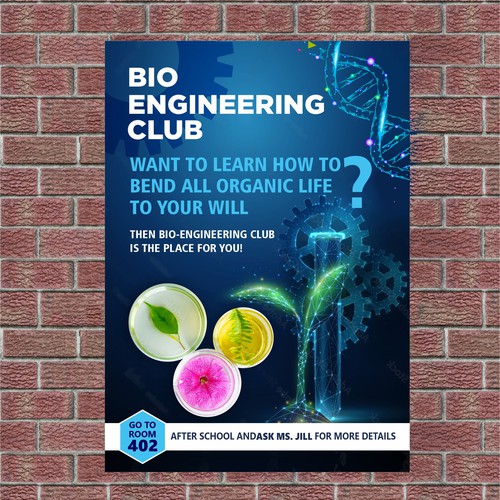 Designs | School project: Bio-engineering club | Postcard, flyer or ...