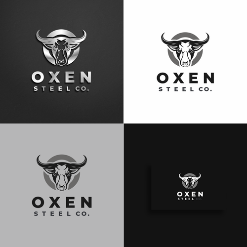 Custom Oxen Themed Abstract Logo for Steel Company | Logo design contest