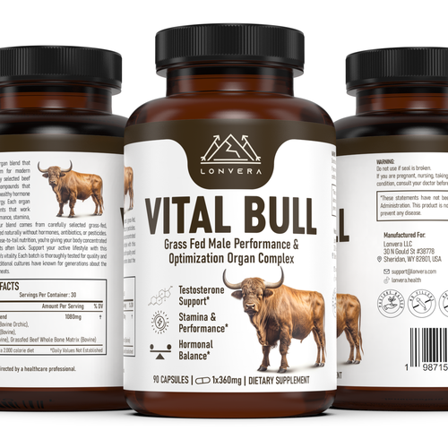 Designs | Design A Manly Supplement Lable For Male Beef Organ Blend ...