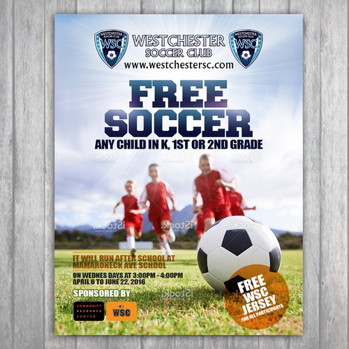 Create a flyer for our new, free after school Spring soccer clinic for ...