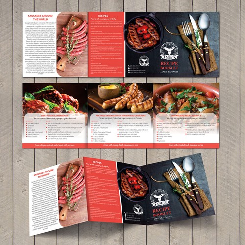 Vibrant Recipe Brochure for Retail Sausage Company | Brochure contest