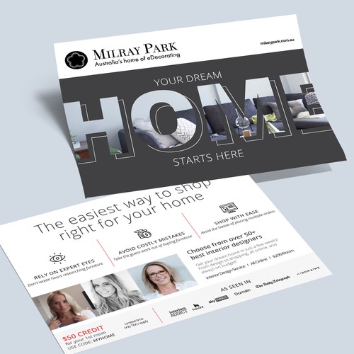 Design a mailbox flyer for an online interior design company | Postcard ...