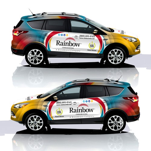 Rainbow Communications Vehicle Wrap | Car, truck or van wrap contest