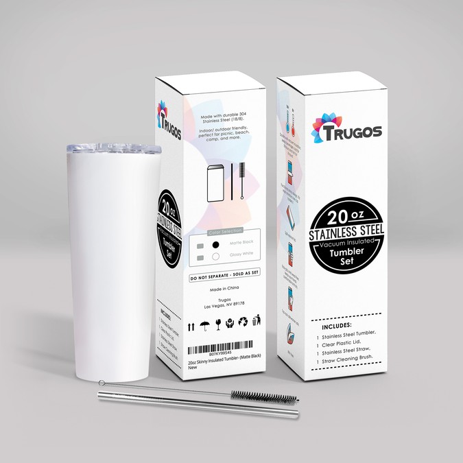 Fun drinkware brand needs a minimalist/modern packaging (box) design ...