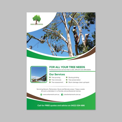 Design A5 leaflet for local tree work (arboriculture) business ...