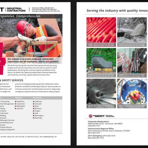 Creative Industrial Contractors Line Card/Brochure | Brochure contest
