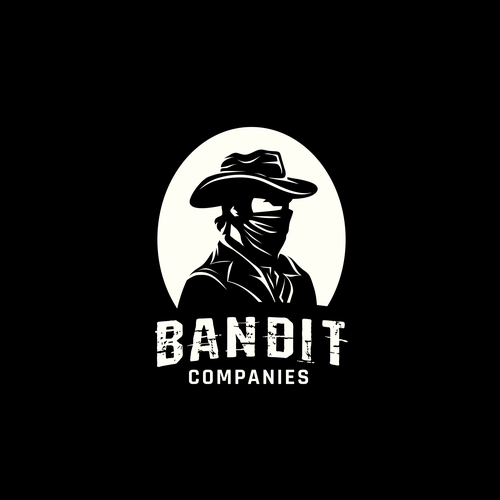 Designs | A masculine western bandit logo that incorporates a male and ...