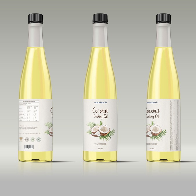 Coconut Cooking Oil Label Design For New Era of Cooking | Product label ...