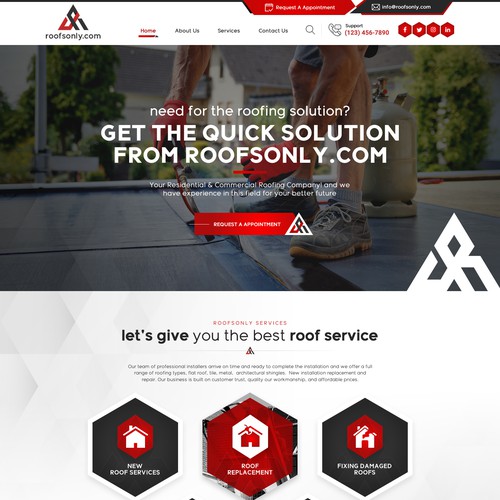 Designs | POWERful Strong Roofing Site | Web page design contest