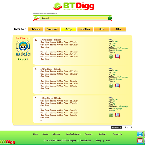 Help BTDigg with a new website design | Web page design contest