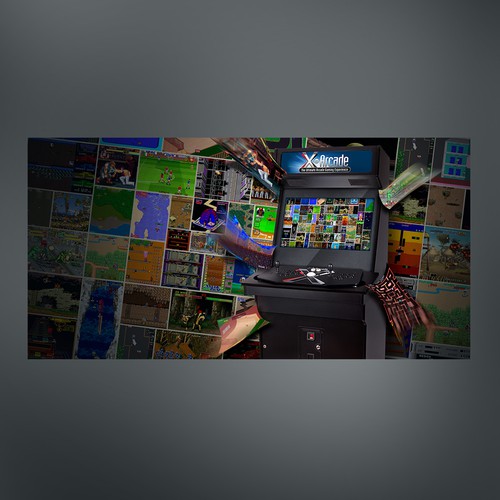 Illustration For Classic Arcade Machine With Game Screenshots ...