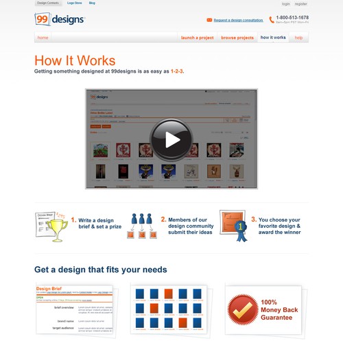 Redesign the “How it works” page for 99designs | Web page design contest