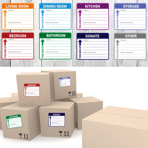 Create printable moving box labels for Uncle Bob's. | Postcard, flyer ...