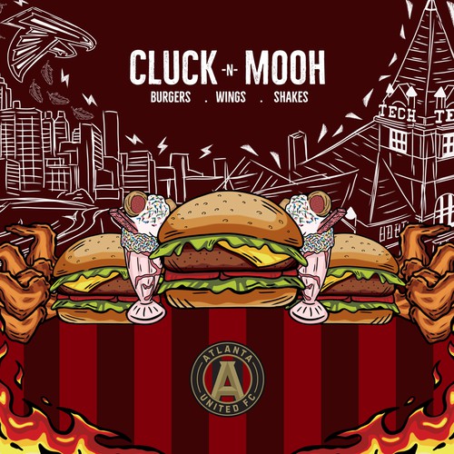 Designs | Cluck n Mooh Georgia Tech wall art | Illustration or graphics ...