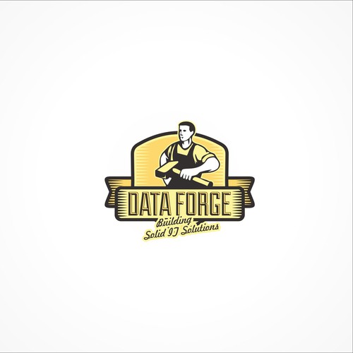Create a captivating vintage forge logo for an IT company (Dataforge ...