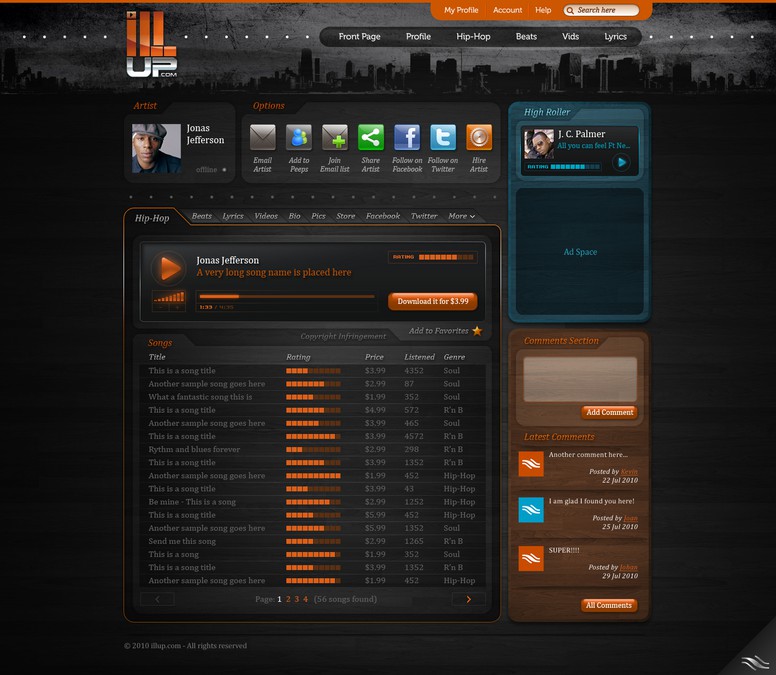 Hip-Hop Website Design. No coding! | Web page design contest