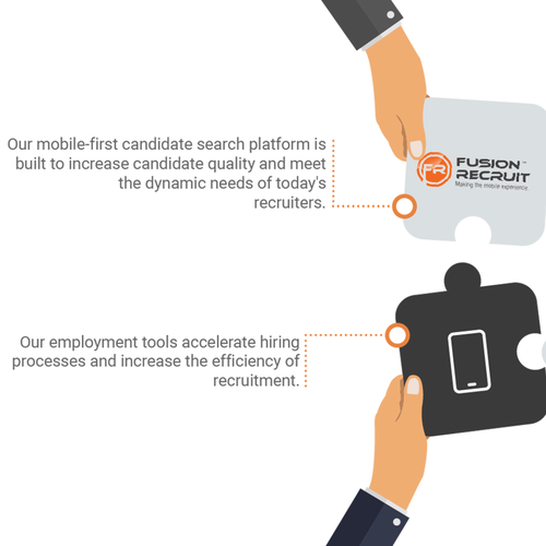 Design an image that shows what Fusion RL's recruitment tools do ...