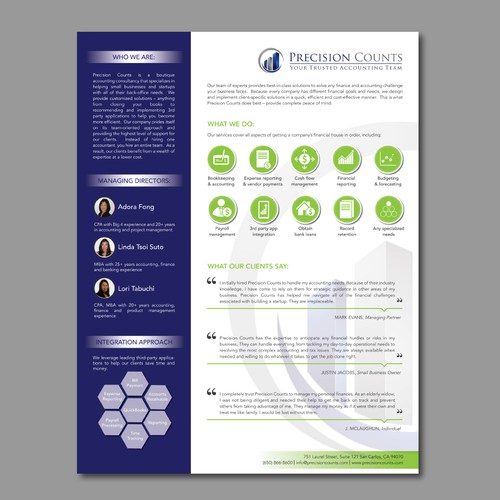 Create a visually appealing marketing one-pager for an innovative ...