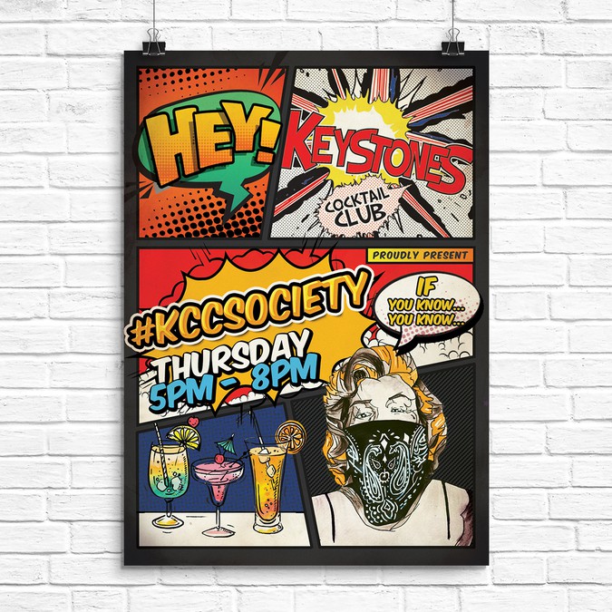 Comic book style cocktail bar competition | Postcard, flyer or print ...