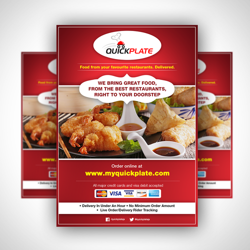 Create a beautiful, sophisticated flyer for a premium online food ...