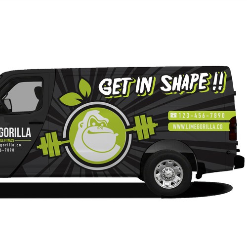 Lime Gorilla Mobile Fitness Van Wrap | Car, truck or van wrap contest