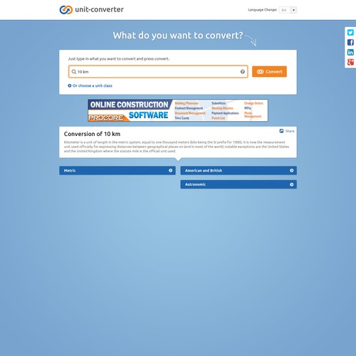 Designs | A new starting page for a unit-conversion website | Landing ...