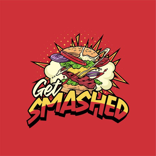 Designs | Comic style smash burger logo design | Logo design contest