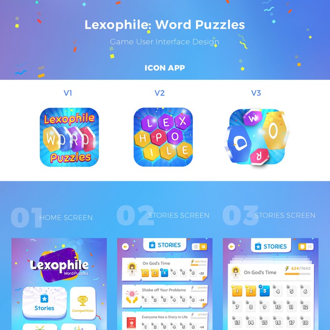 Design an attractive word game: Lexophile - Word Puzzles | App design ...