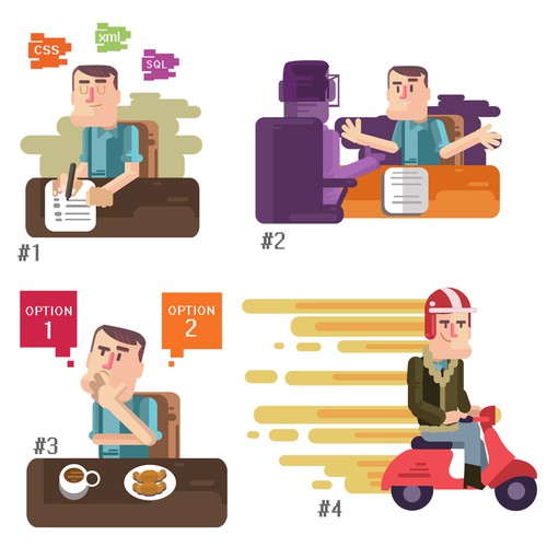 Stylized illustrations for interview process | Illustration or graphics ...