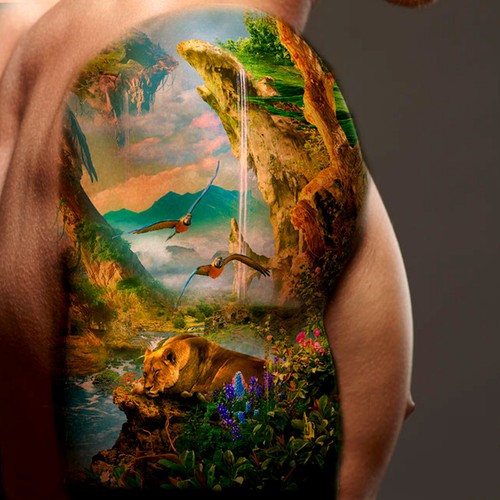 DESIGN a Cover up TATTOO abstract lots of color and nature | Tattoo contest
