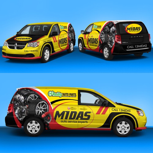 Midas Shop Van and Courtesy Shuttle | Car, truck or van wrap contest