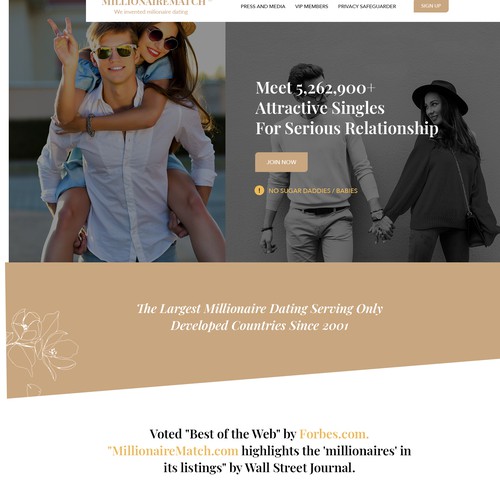 Designs | We need a luxury new web design for Millionaire dating site ...