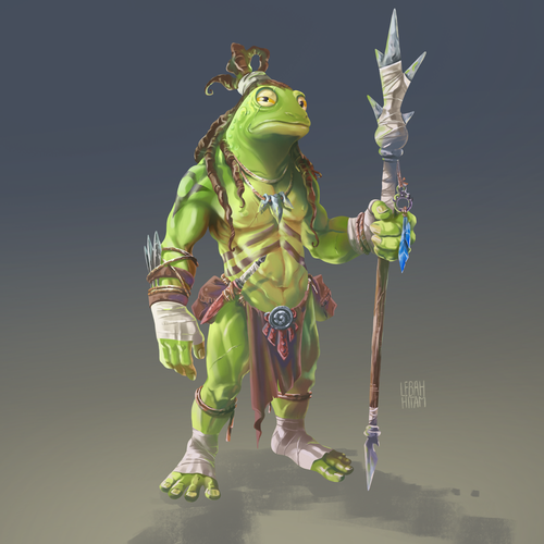 Create concept art of a warrior frog! | Character or mascot contest