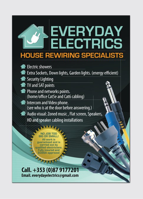 Designers! A funky new leaflet for electrical co. | Print or packaging ...