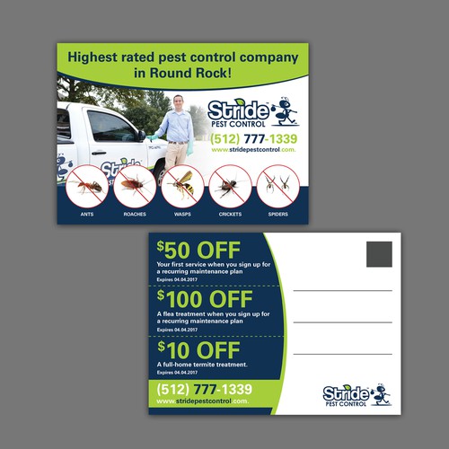 Create a clean & compelling mailer for a pest control company ...
