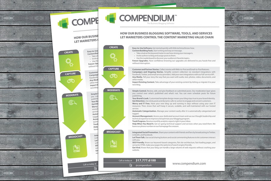 Print Sales Leave-Behind Design for Compendium | Print or packaging ...