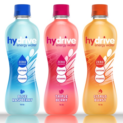 Create upscale, eye-catching bottle label for HYDRIVE Energy Water ...